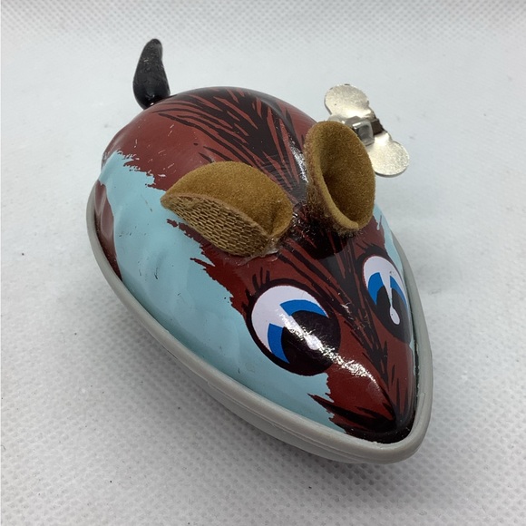 Toys | Vintage Mouse Wind Up Toy Tin Litho Rubber Tail Cloth Ears 3 ...